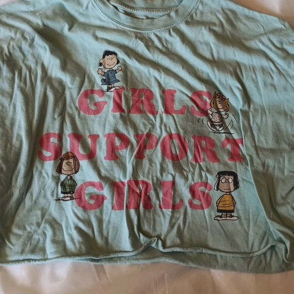Tops | Peanuts Characters Girls Support Girls Crop Top | Poshmark